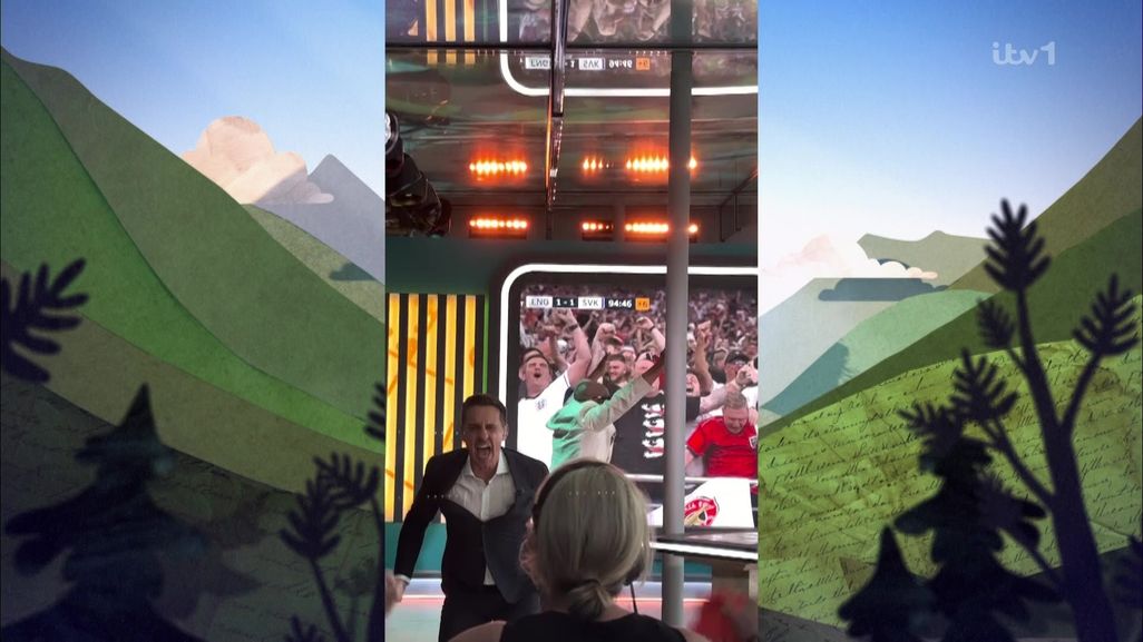 Video: ITV, Gary Neville, Ian Wright celebrate Jude Bellingham's Goal